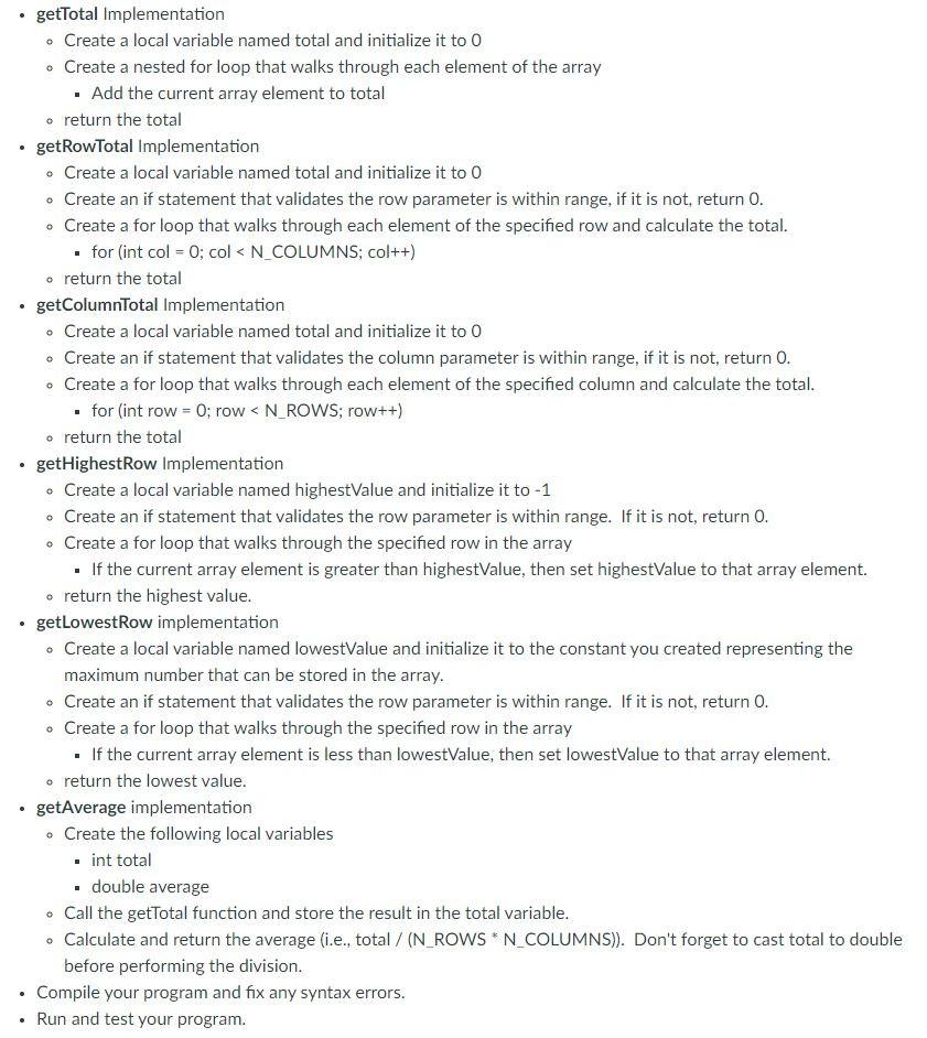 Solved Project Goals Get Practice Using Two Dimensional