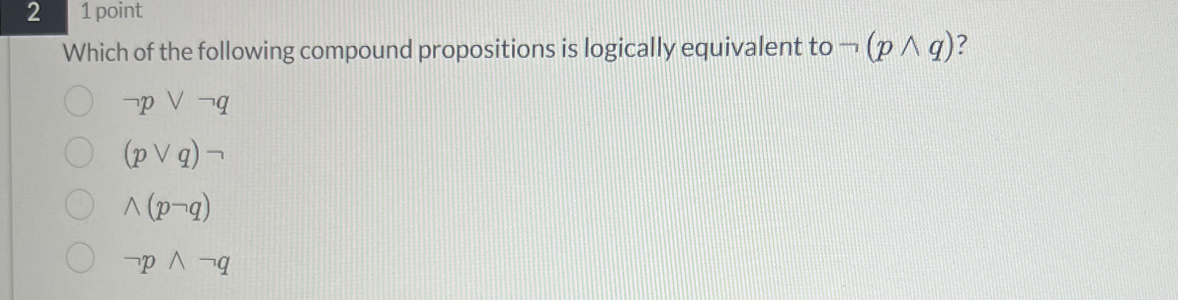 Solved 21 ﻿pointWhich of the following compound propositions | Chegg.com