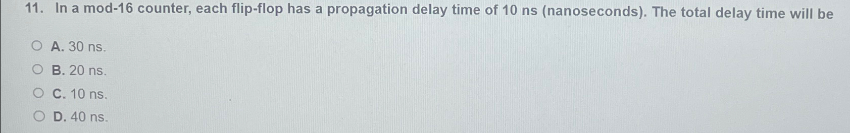 Solved In a mod-16 ﻿counter, each flip-flop has a | Chegg.com