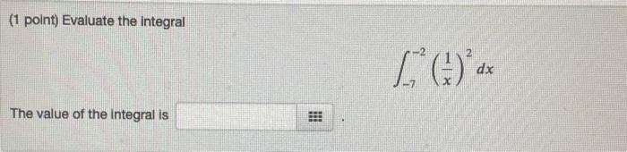 Solved (1 point) Evaluate the integral ∫03(t2+1)dt The value | Chegg.com