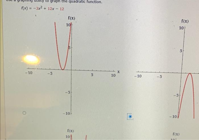 Solved graph the quadratic function. f(x) = -3x2 + 12x - 12 | Chegg.com