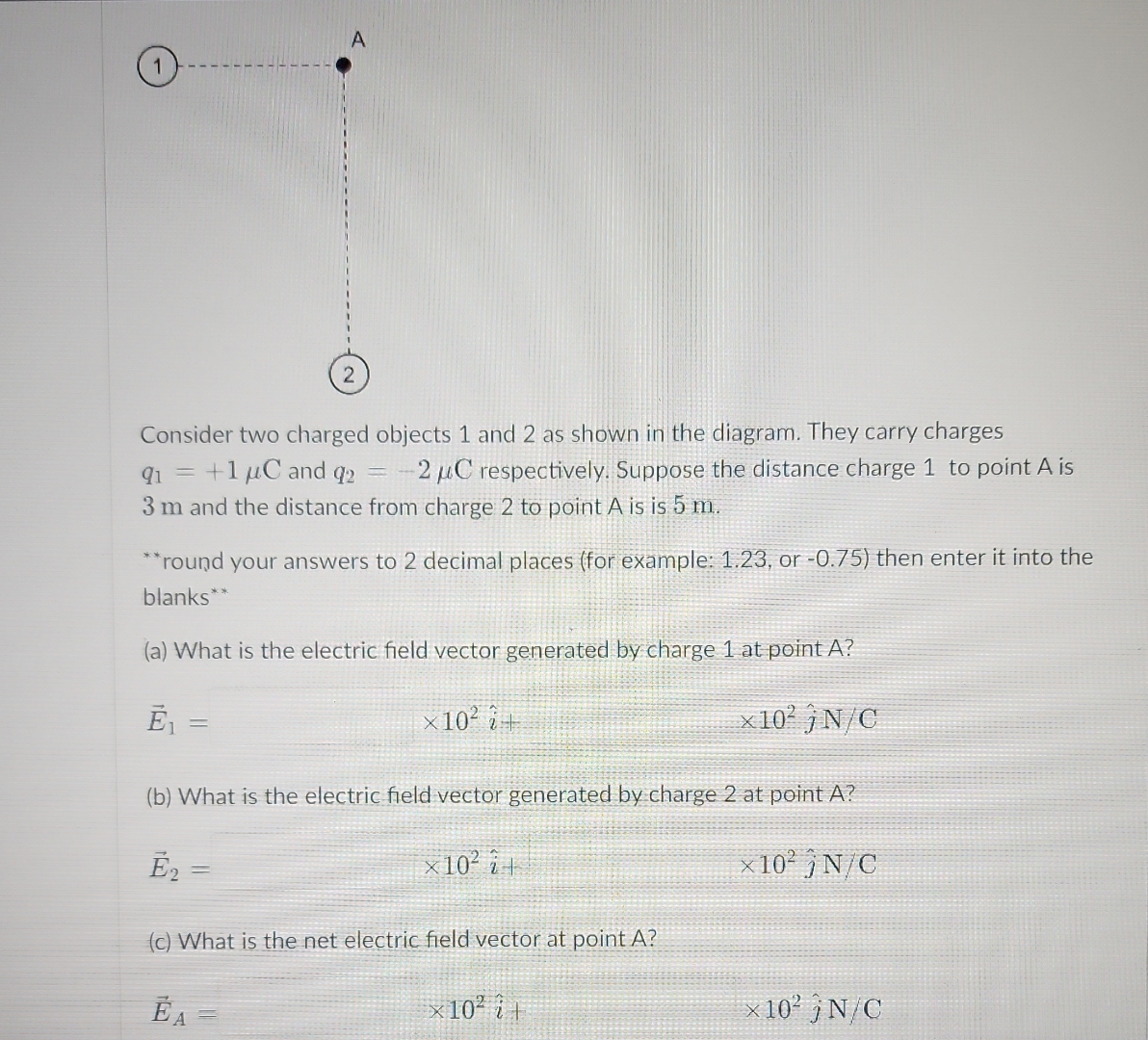 Solved Consider two charged objects 1 ﻿and 2 ﻿as shown in | Chegg.com