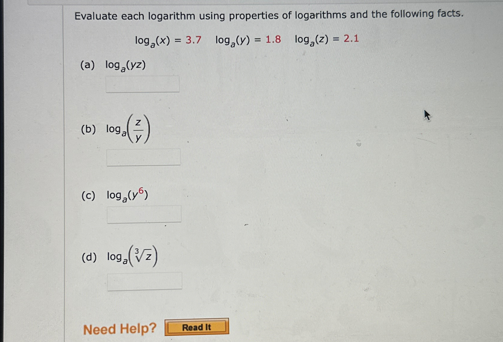 Solved Evaluate each logarithm using properties of | Chegg.com