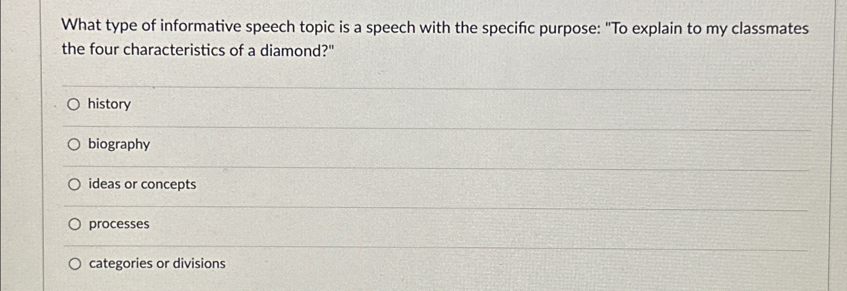 Solved What type of informative speech topic is a speech | Chegg.com