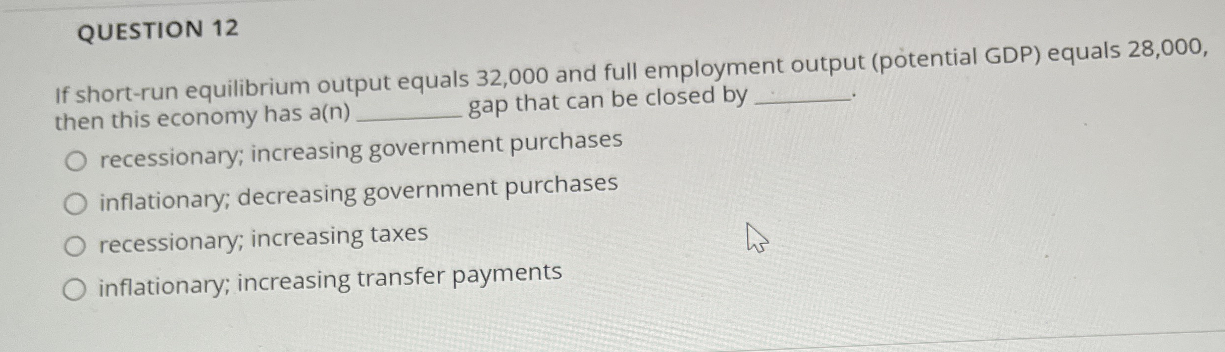 Solved QUESTION 12If short-run equilibrium output equals | Chegg.com
