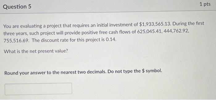 Solved You are evaluating a project that requires an initial | Chegg.com