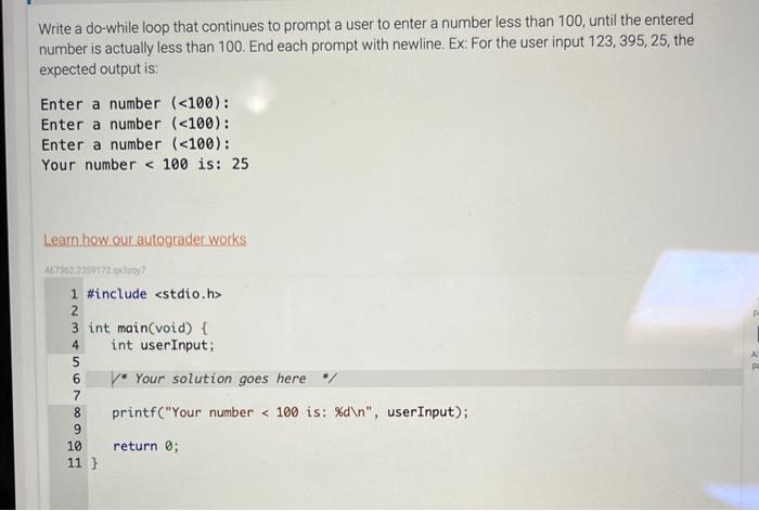 Solved Write A Do While Loop That Continues To Prompt A User