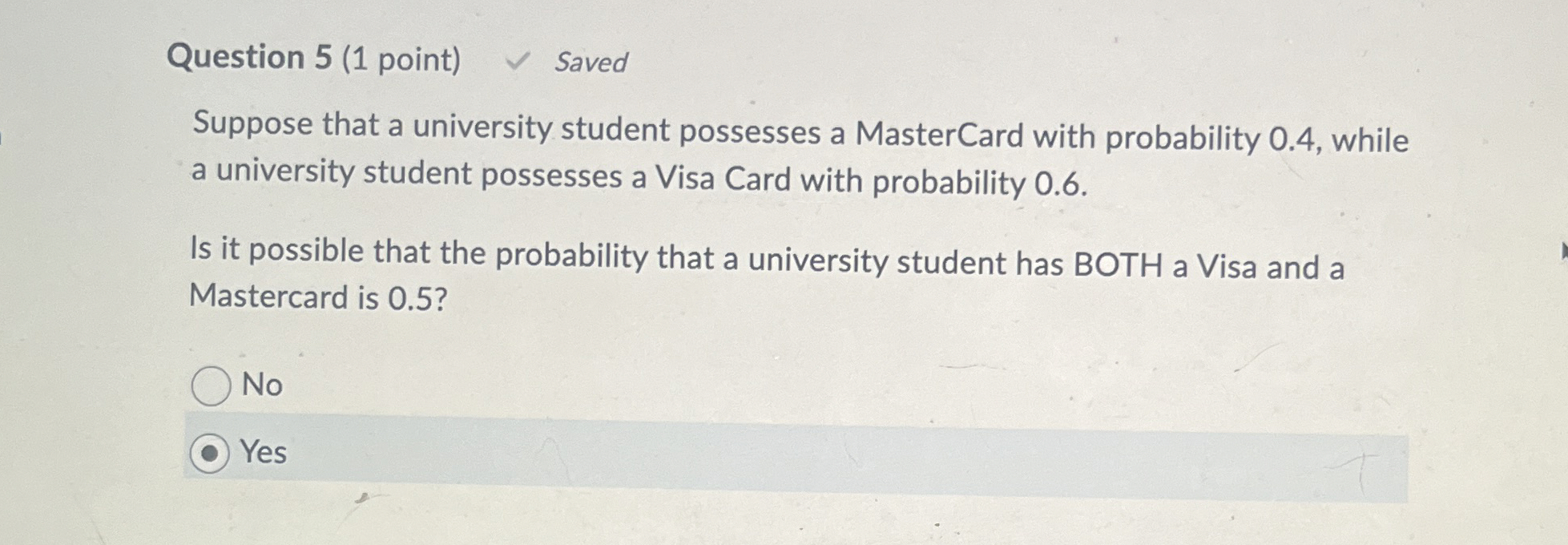 Solved Question 5 (1 ﻿point)Suppose that a university | Chegg.com