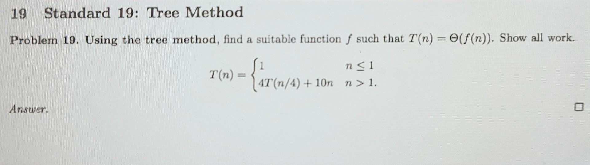 Solved 19 Standard 19: Iree Method Problem 19. Using the | Chegg.com