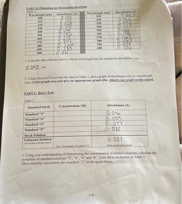 Solved PART A. Preparation of Standard Cobalt(II) Nitrate | Chegg.com