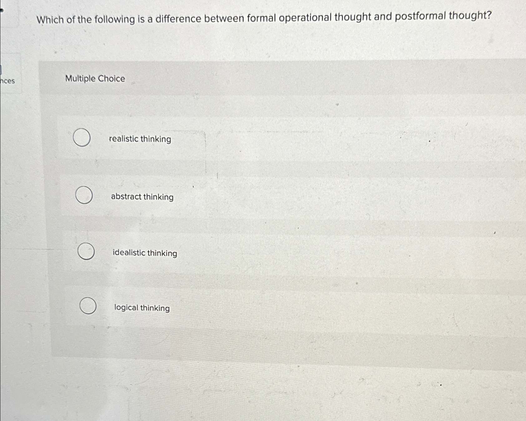 Solved Which of the following is a difference between formal | Chegg.com