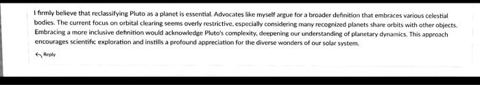 I firmly believe that reclassifying Pluto as a planet | Chegg.com