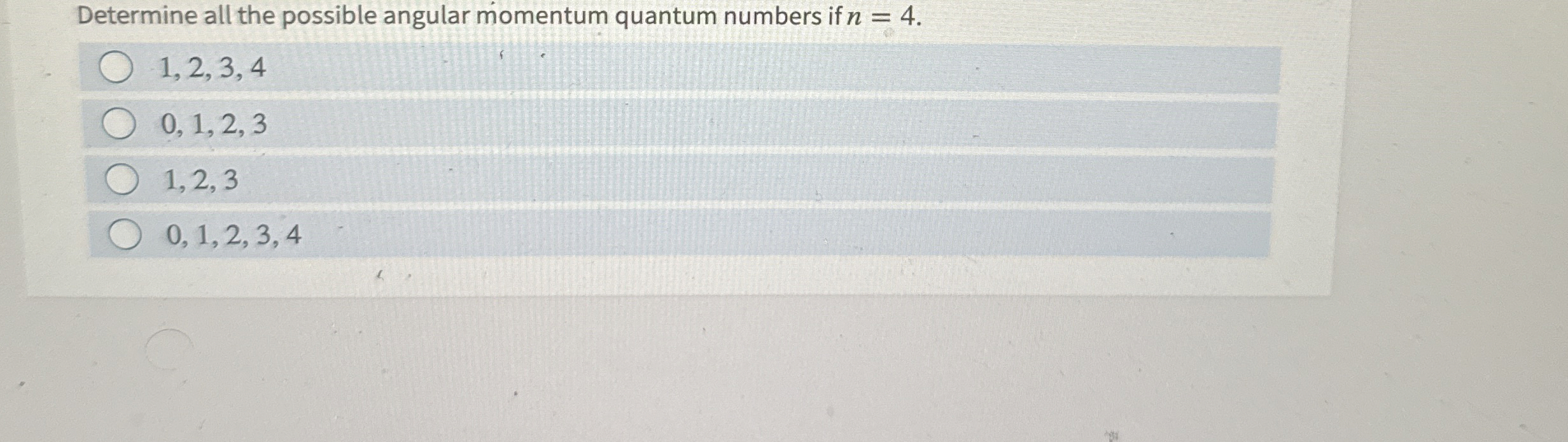 Solved Determine all the possible angular momentum quantum | Chegg.com