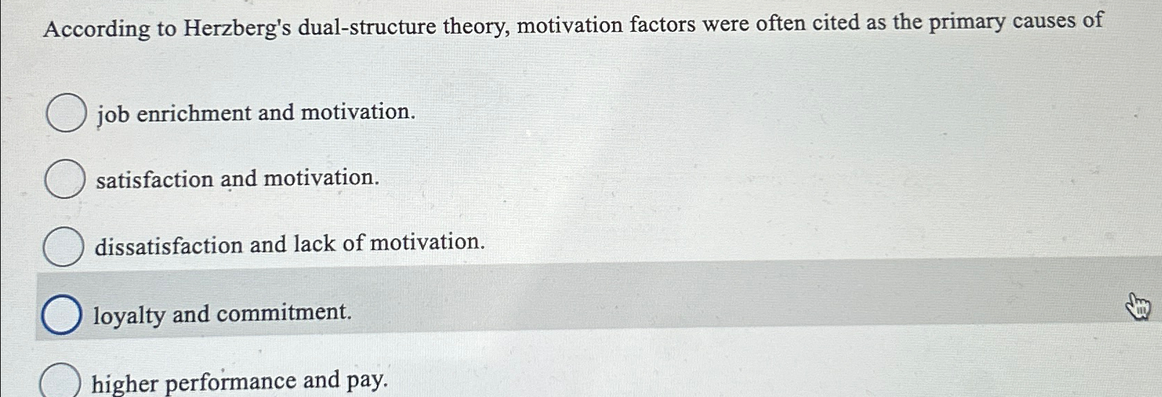Solved According to Herzberg's dual-structure theory, | Chegg.com