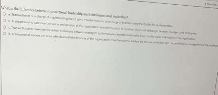 Solved What is the difference between transactional | Chegg.com