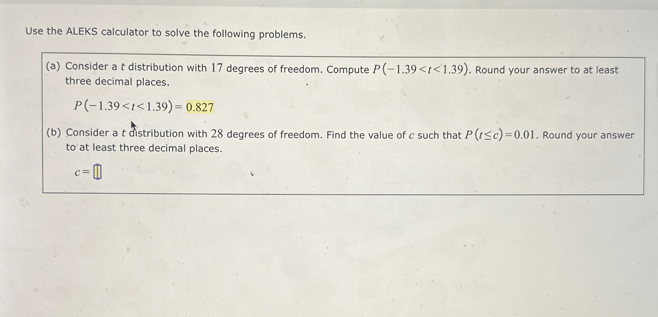 Solved Use the ALEKS calculator to solve the following | Chegg.com