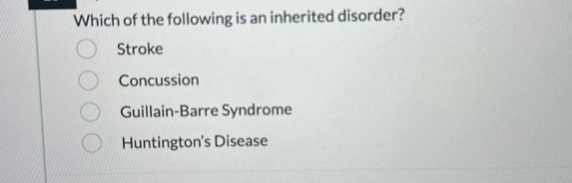 Solved Which of the following is an inherited | Chegg.com