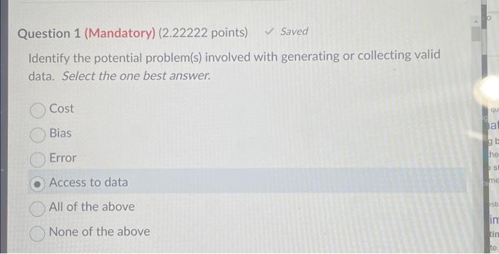 Solved Identify the potential problem(s) involved with | Chegg.com