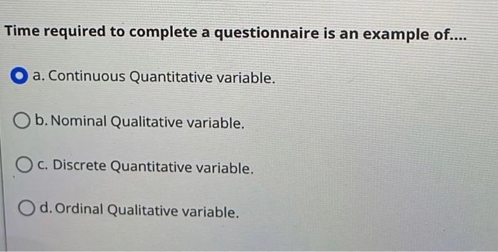 Solved Time required to complete a questionnaire is an | Chegg.com