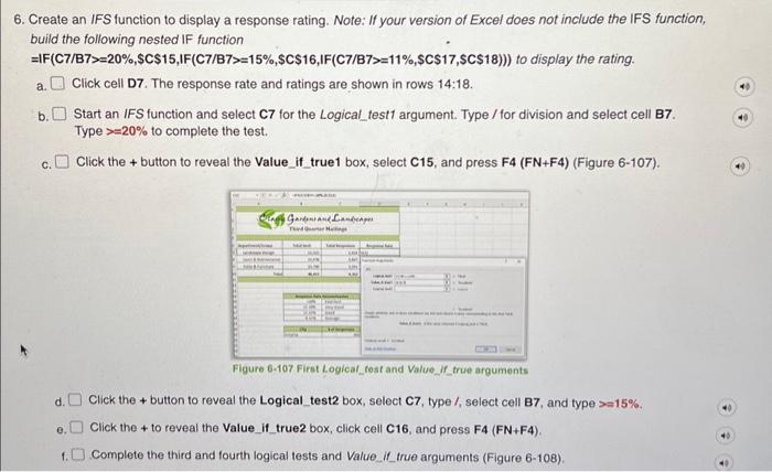Solved 6. Create an IFS function to display a response | Chegg.com