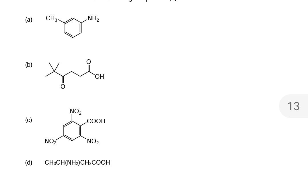 (a) (b) (c) (d) CH3CH(NH2)CH2COOHGive the IUPAC names | Chegg.com