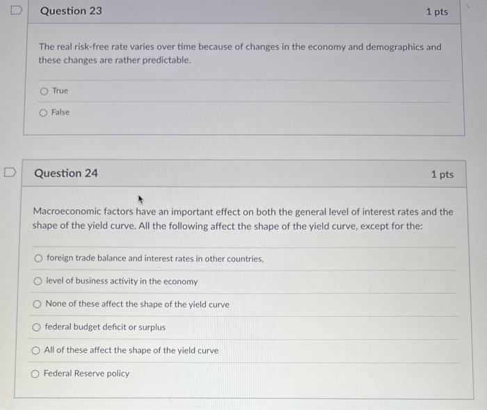 Solved The real risk-free rate varies over time because of | Chegg.com
