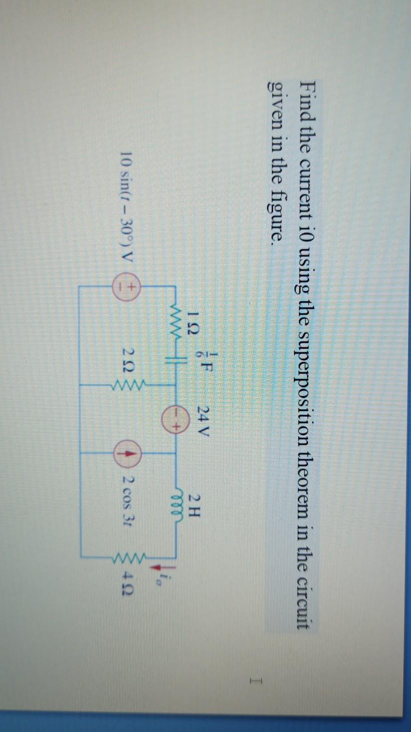 Solved Find The Current I0 Using The Superposition Theorem