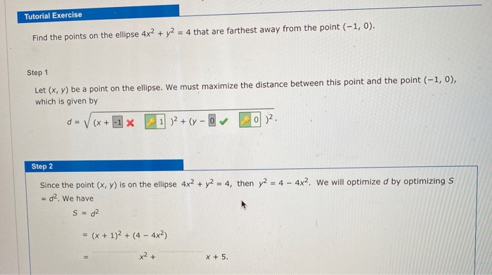 Solved Tutorial Exercise Find the points on the ellipse 4x2 | Chegg.com