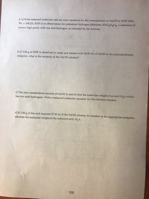 Solved DATE SECTION NAME Experiment 7 TITRATION: ACID-BASE | Chegg.com