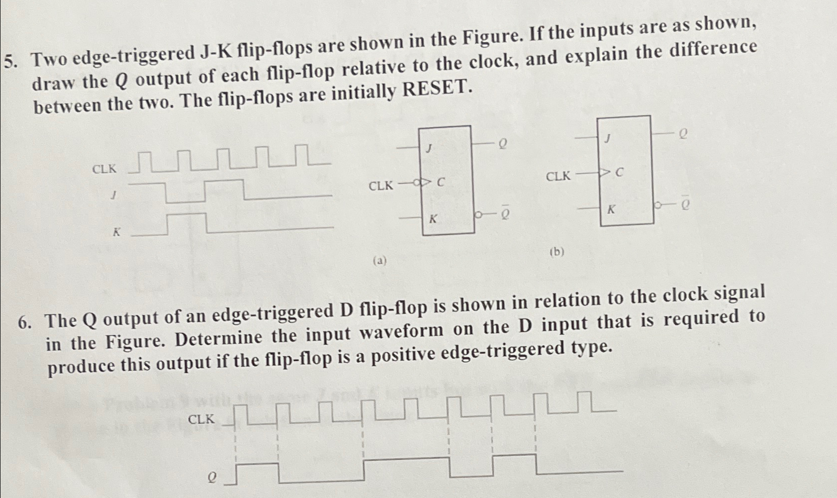 Solved Two edge-triggered J-K flip-flops are shown in the | Chegg.com