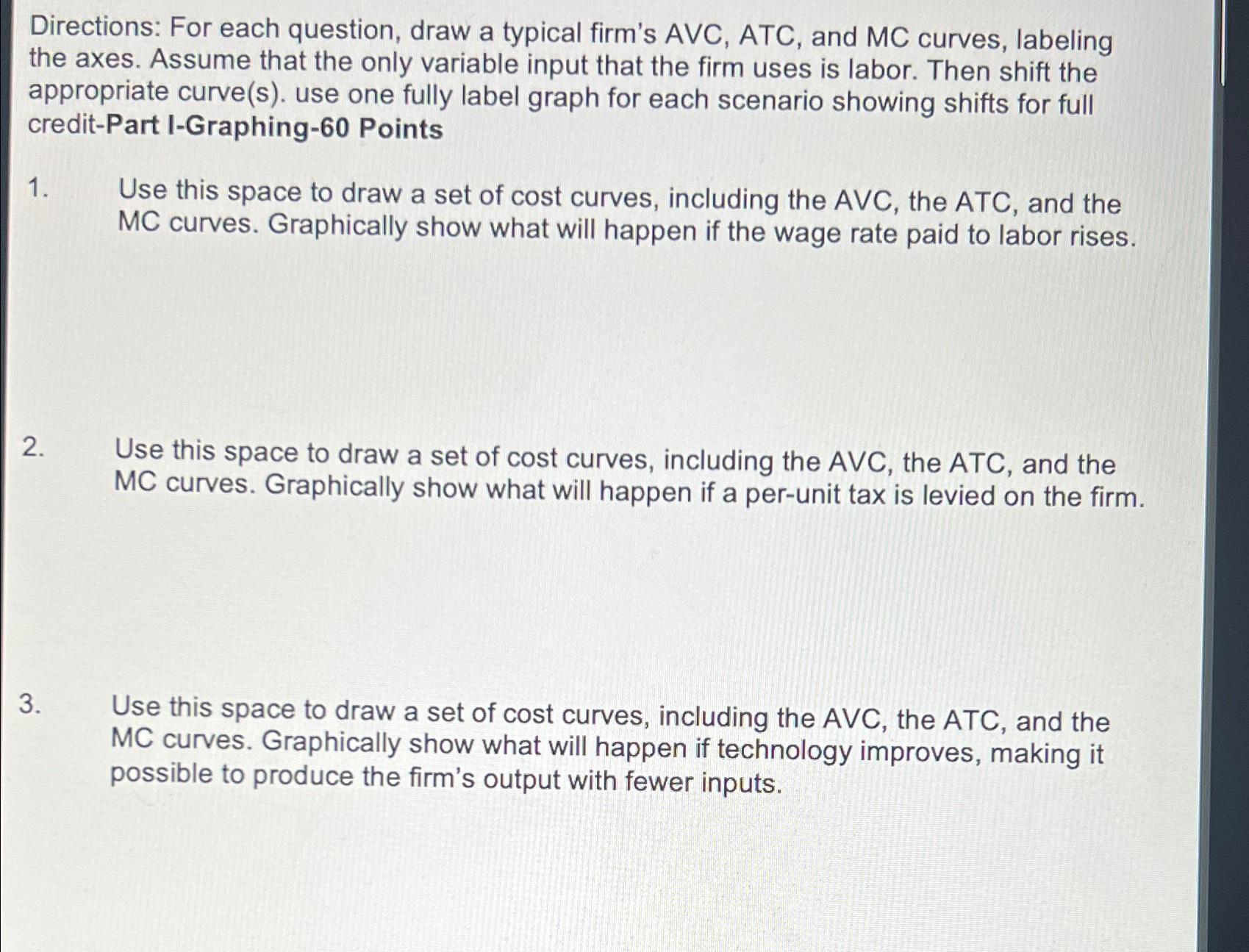 Solved Directions: For each question, draw a typical firm's | Chegg.com