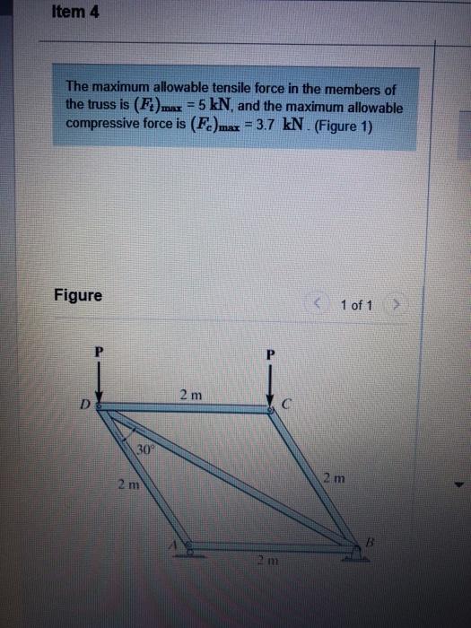 Solved Item 4 The maximum allowable tensile force in the | Chegg.com