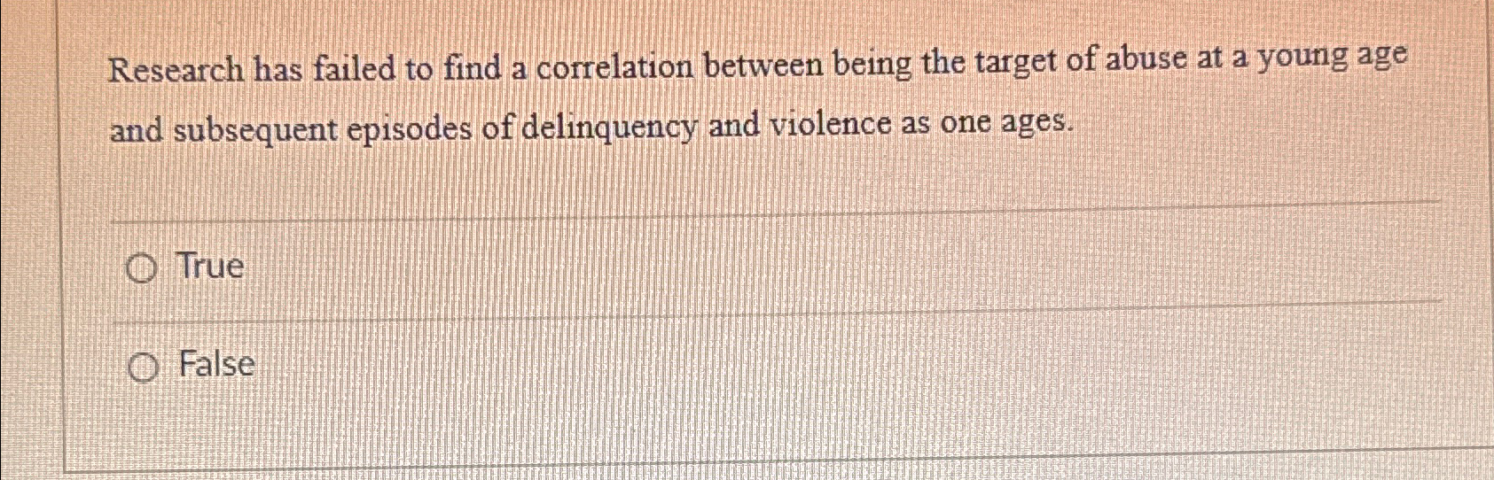 Solved Research has failed to find a correlation between | Chegg.com