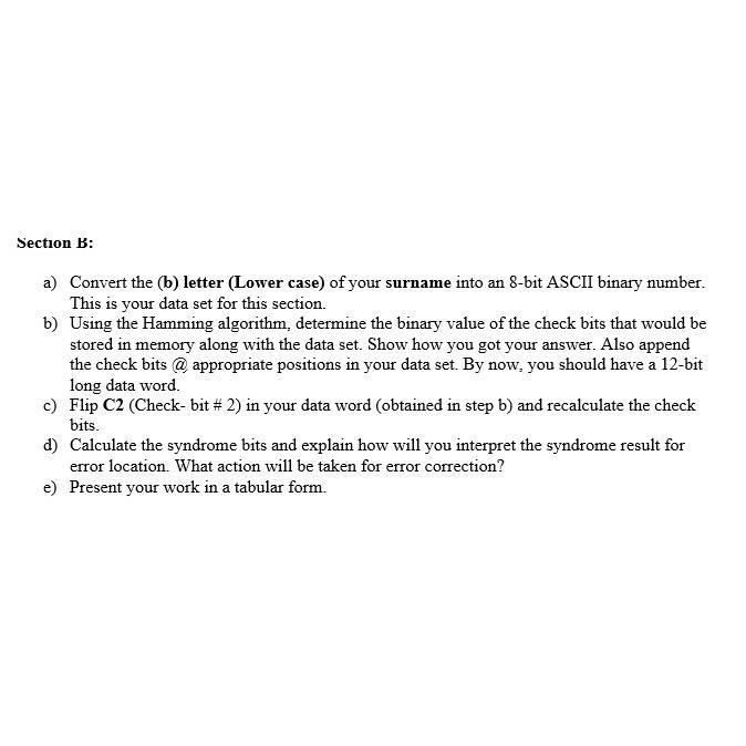 Solved Section B:a) ﻿Convert the (b) ﻿letter (Lower case) | Chegg.com