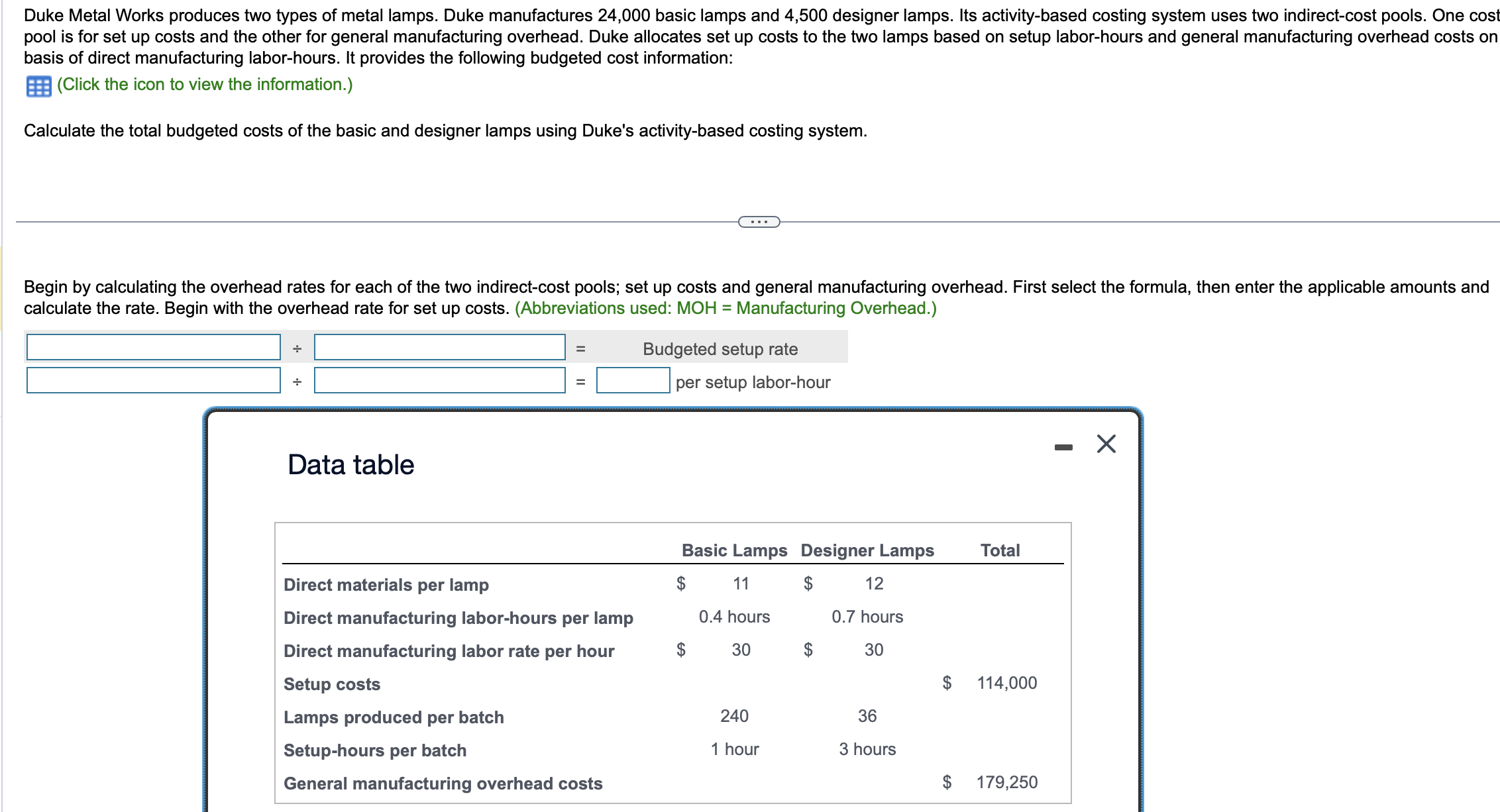 Solved basis of direct manufacturing labor-hours. It | Chegg.com