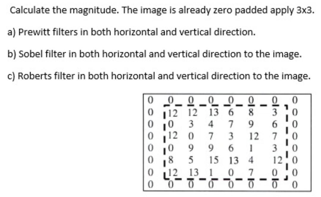 Solved Calculate the magnitude. The image is already zero | Chegg.com