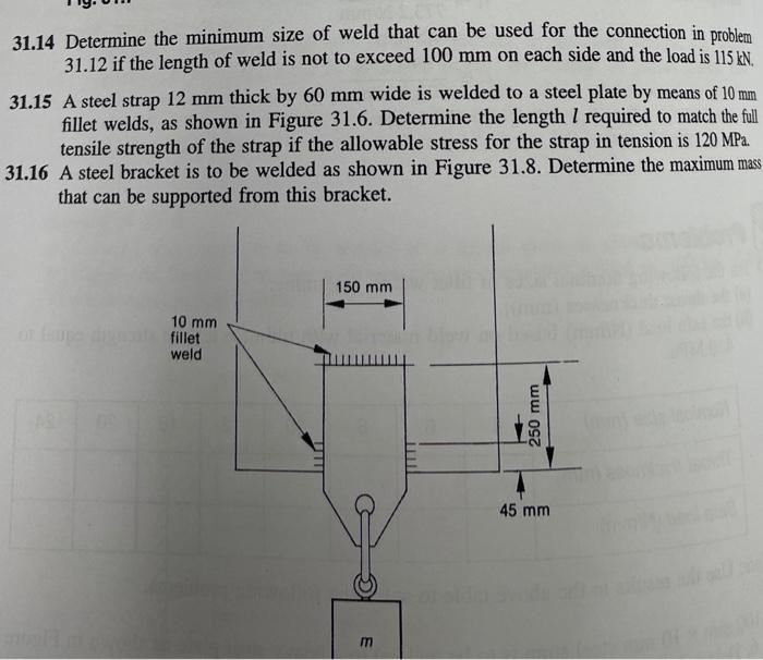 31.14 Determine the minimum size of weld that can be | Chegg.com