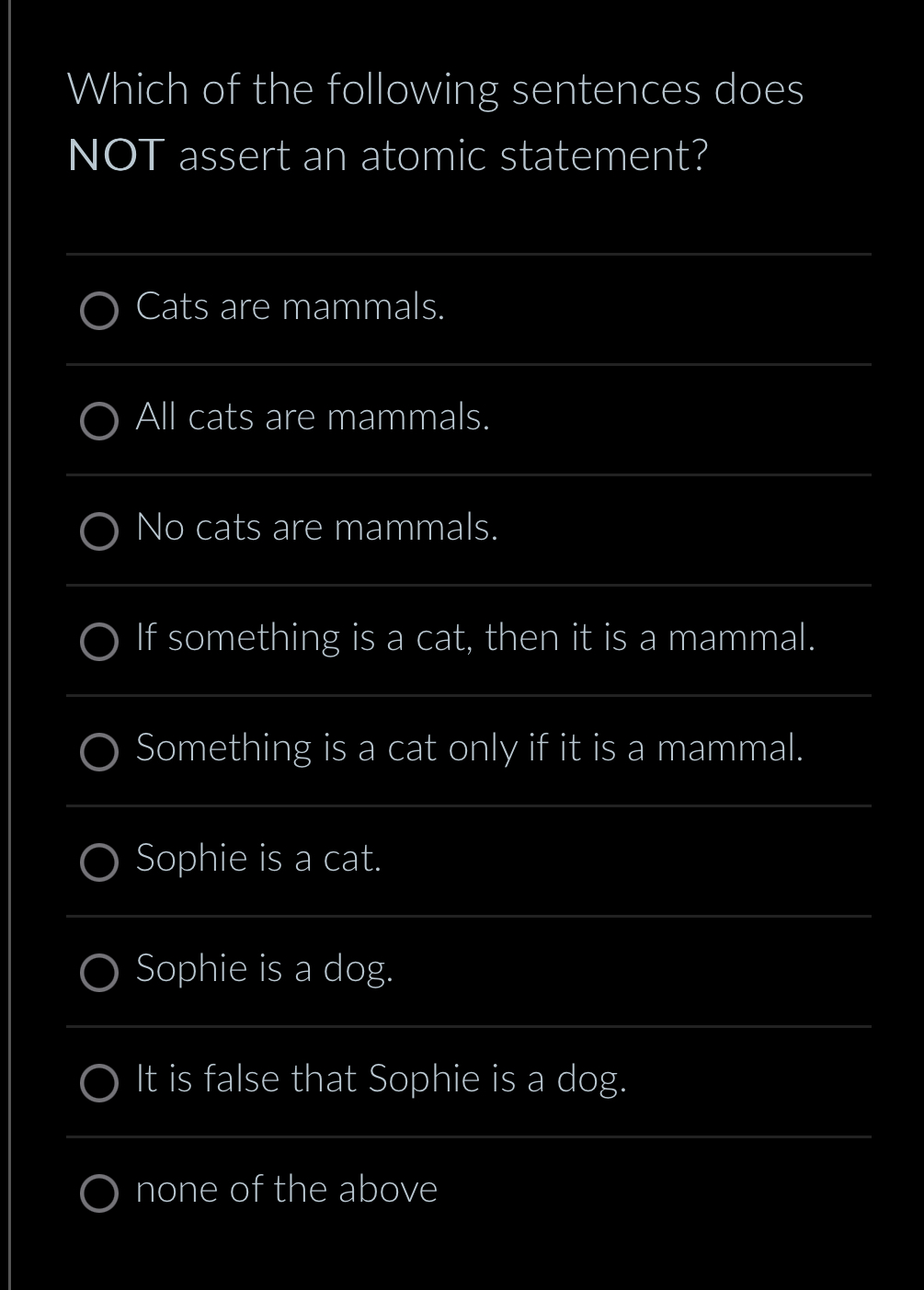 Which of the following sentences does NOT assert an | Chegg.com