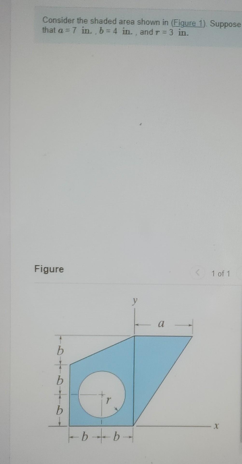 Solved Consider the shaded area shown in (Figure 1). Suppose | Chegg.com