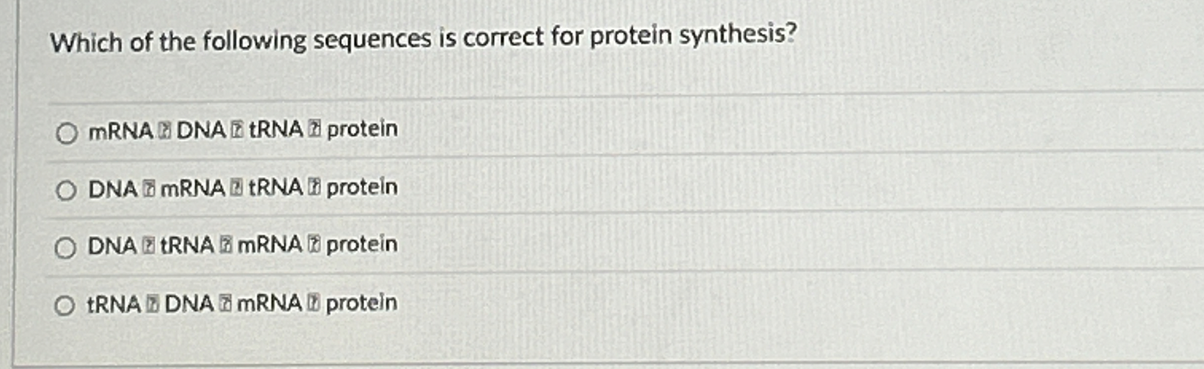 Solved Which of the following sequences is correct for | Chegg.com