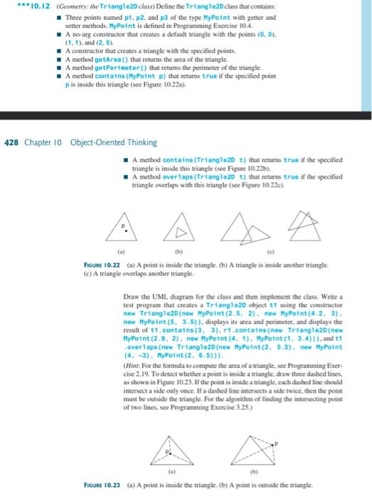 Solved ***10.12 (Geometry: the Triangle20 class) Define the | Chegg.com
