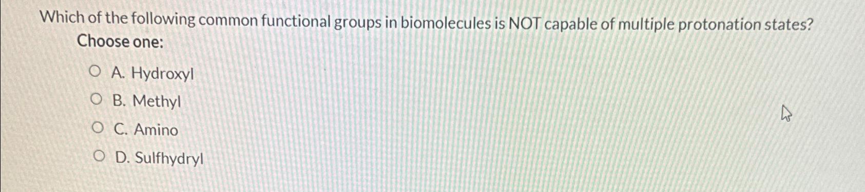 Solved Which of the following common functional groups in | Chegg.com
