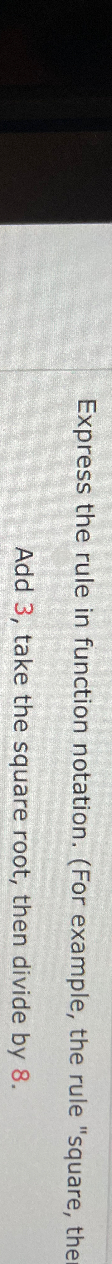 Solved Express the rule in function notation. (For example, | Chegg.com