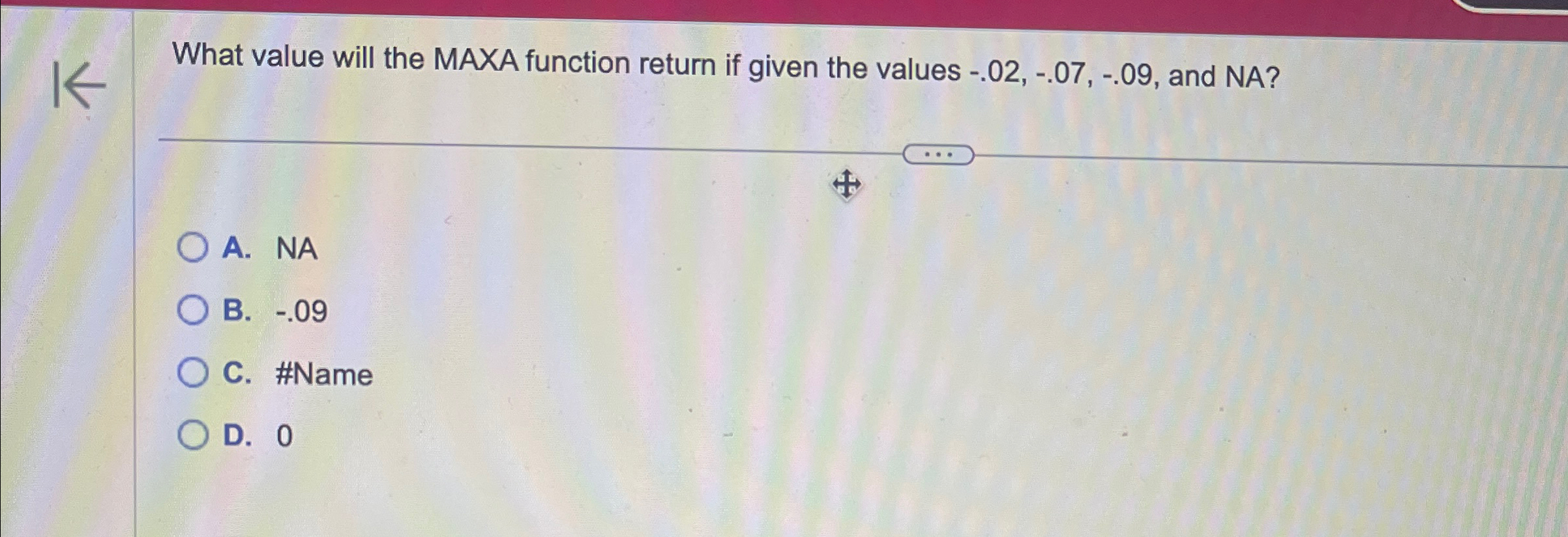 Solved What value will the MAXA function return if given the | Chegg.com