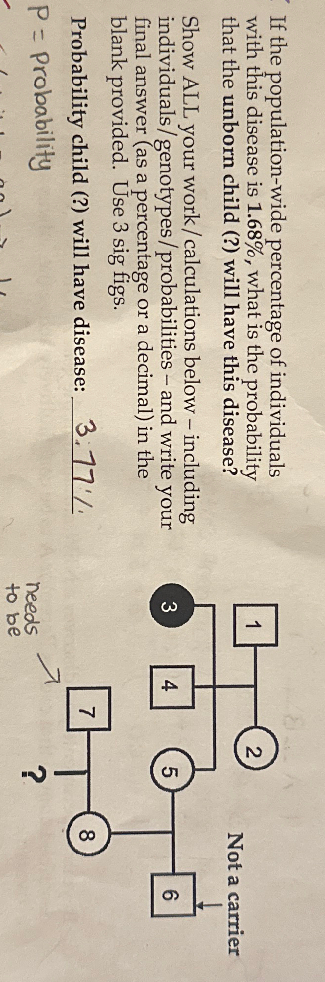 Solved If the population-wide percentage of individuals with | Chegg.com