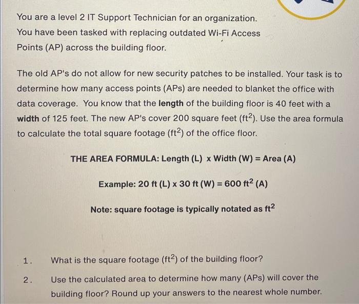 Solved You are a level 2 IT Support Technician for an | Chegg.com