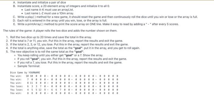 Solved Lab: Arrays Please include TERMINAL OUTPUTS with your | Chegg.com