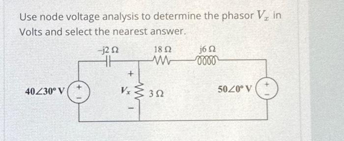 Solved Use node voltage analysis to determine the phasor V₁ | Chegg.com