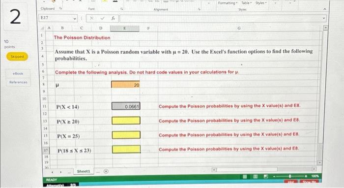 Solved Assume that X is a Poisson random variable with μ=20. | Chegg.com