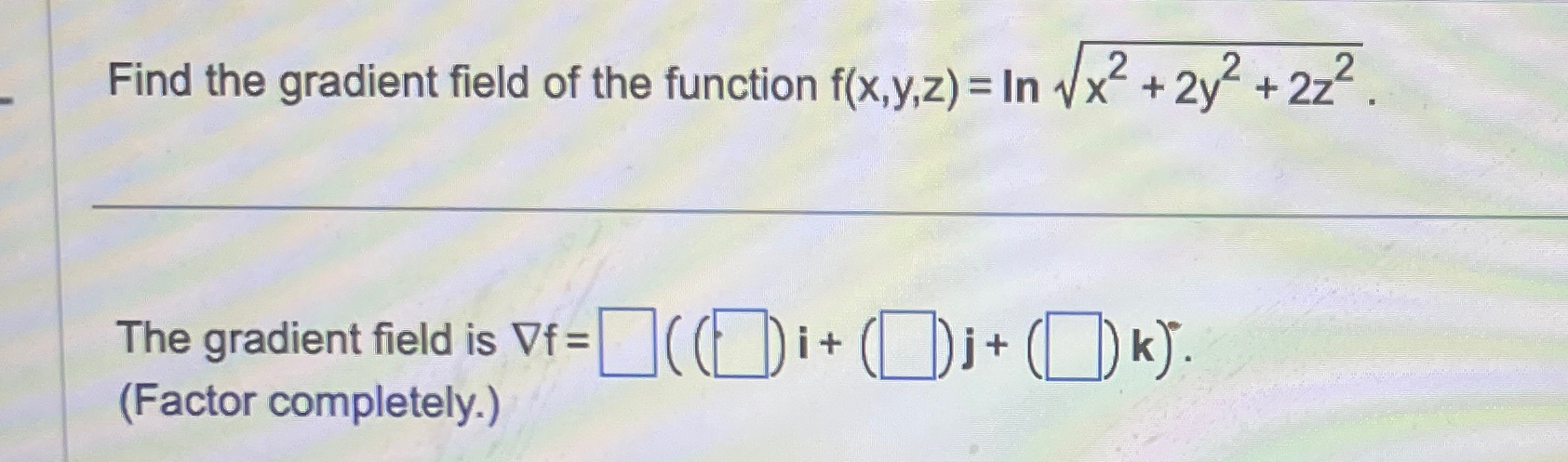 Solved Find the gradient field of the function | Chegg.com